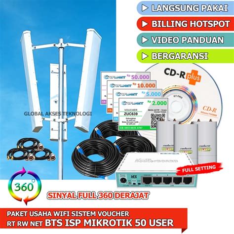 Jual Paket Alat Usaha Wifi Hotspot RT RW NET Sistem Voucher Km USER Shopee Indonesia