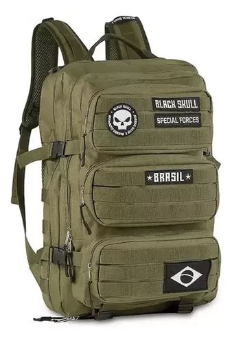 Volta Às Aulas Mochila Militar Verde Black Skull 50l Clio