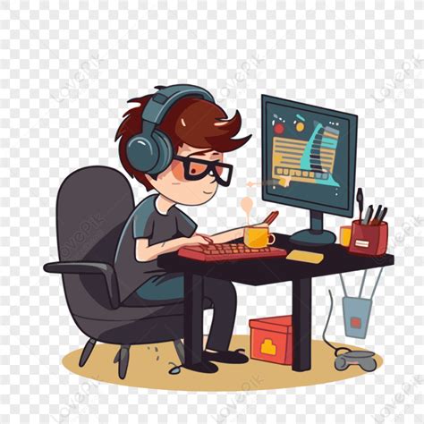 編碼剪貼畫卡通人物電腦遊戲玩家在辦公室 向量電腦卡通圖片素材 Eps圖片尺寸4267 × 4267px 高清圖案380562717 Zh