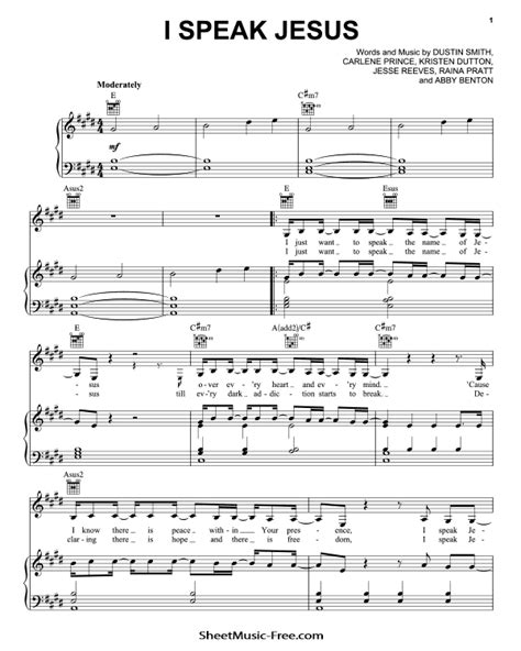 I Speak Jesus Piano Sheet Music Charity Gayle SHEETMUSIC FREE
