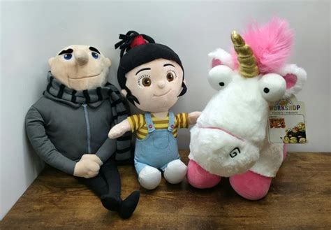Despicable Me Plush Bundle Gru Agnes And Build A Bear Unicorn With Tag