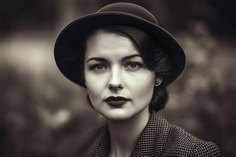 Premium Ai Image Timeless Portrait Of A Woman With Vintage And Retro