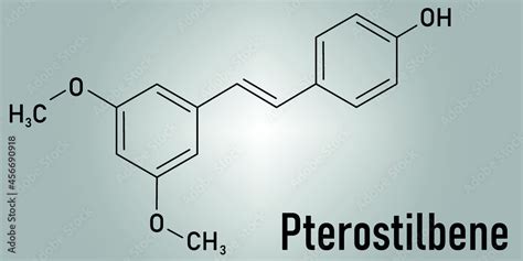 Pterostilbene Molecule Skeletal Formula Chemical Structure Stock