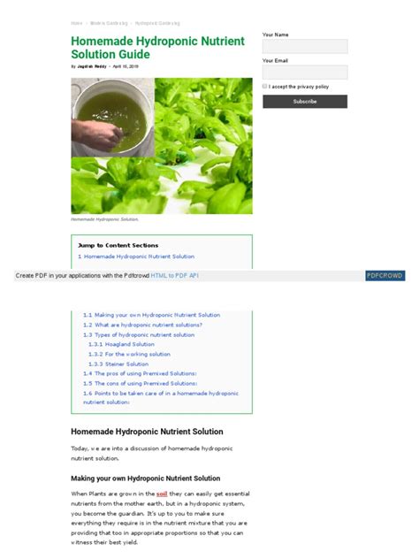 Gardeningtips In Homemade Hydroponic Nutrient Solution Guide Pdf