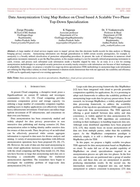 Data Anonymization Using Map Reduce On Cloud Based A Scalable Two Phase
