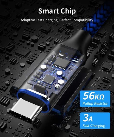 5 Pack Braided Usb C Type C Fast Charging Data Sync Charger Cable Cord