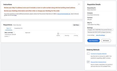New Requisitions App Available In Workday Procurement Services Iowa State University