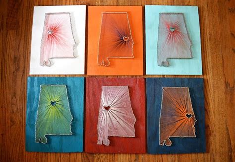 State String Art Auburn Alabama String Art Auburn Tigers Etsy