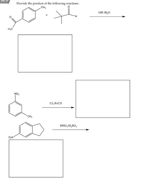 Solved Provide The Product Of The Following Reactions