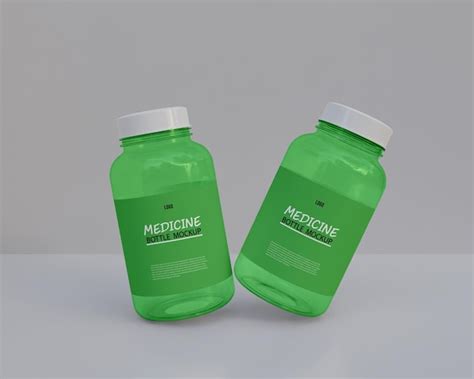 Premium Psd Glass Medicine Bottle Mockup