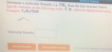 Solved Review Topics Determine A Molecular Formula E G Chegg