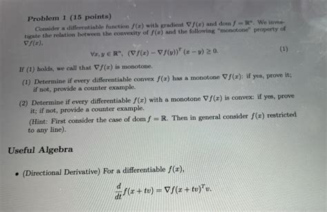 Problem 1 15 Points Consider A Differentiable