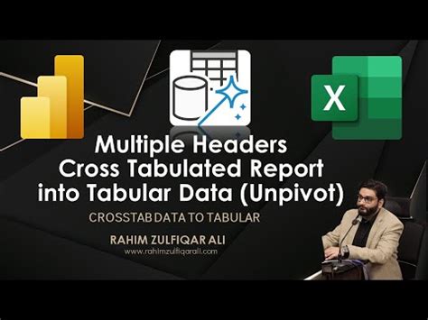 How to Convert Multiple Headers Cross Tab Report into Tabular Data (Unpivot) - Power Query ...