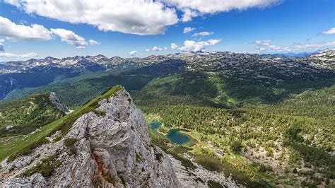 Triglav 호수 줄리안 알프스 Ticarica 산과 Zellinar 슬로베니아 사진 자연 풍경 공기보기 5200 × 2925