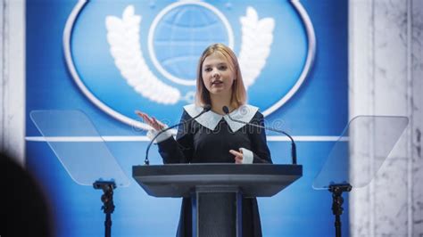 Young Girl Activist Delivering An Emotional And Powerful Speech At A