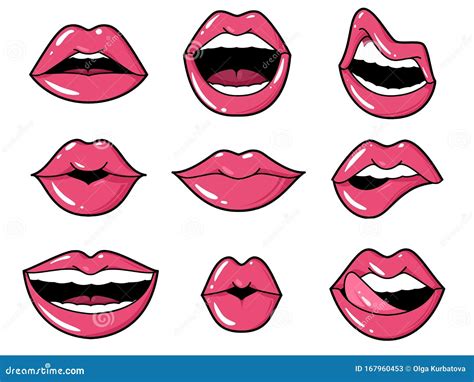 Parches De Labios Beso Sexy Arte Pop Boca De Mujer Sonriente Con