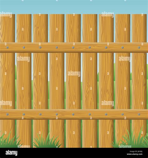 Rustic Wood Fence Stock Vector Images Alamy