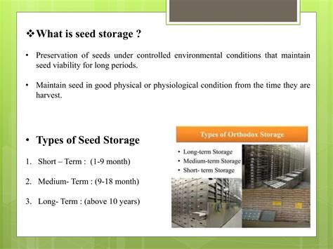 Seed Storage Types And Describe Factors Affecting Longevity Of Seed Storagepptx