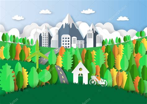 Paisaje urbano y urbano de verde ecológico y naturaleza paisaje