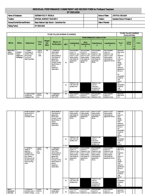 Ipcrf For Proficient Teachers Sy 2023 2024 Pdf Learning Behavior Modification