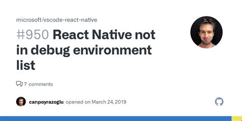 React Native Not In Debug Environment List · Issue 950 · Microsoftvscode React Native · Github