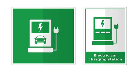 Station De Charge De Voiture électrique Signe étiquette Symbole Icône