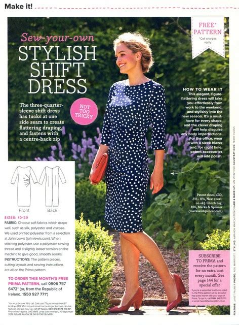 Sew Incidentally Prima Pattern September 2013 Shift Dress