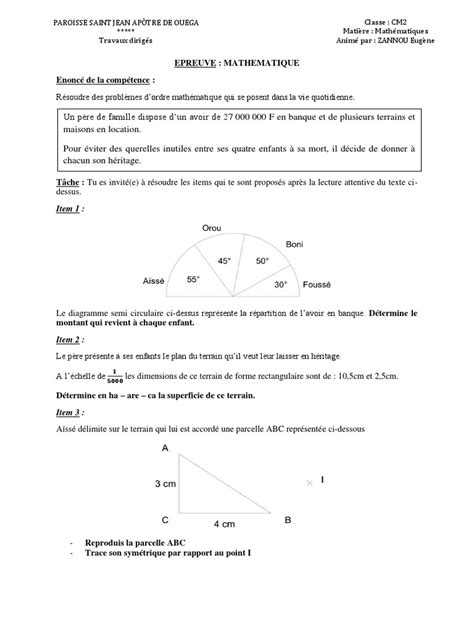 Epreuve Maths Cm2 Pdf