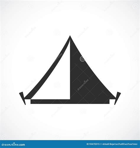 Tent Camp Vector Icon Stock Vector Illustration Of Camping 93470315