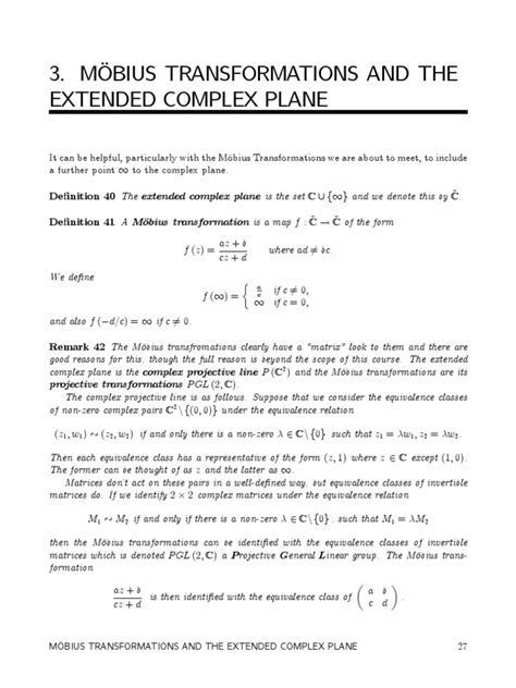 Mobius Transformation Pdf Angle Matrix Mathematics