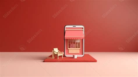 Mobile App For 3d Shopping Concept Powerpoint Background For Free Download Slidesdocs