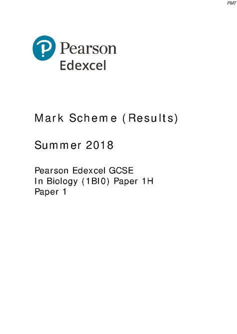 june 2018 ms paper 1 h edexcel biology gcse mark scheme results
