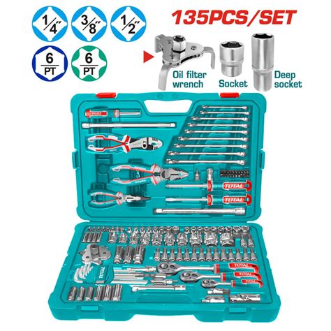 Dados Socket Ratchet Mango Kit 1 4 3 8 Y 1 2 Set 135 Piezas Varia