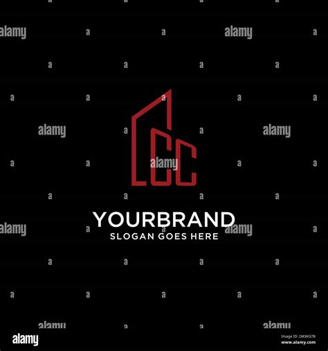 Cc Initial Monogram With Building Logo Design Ideas Stock Vector Image
