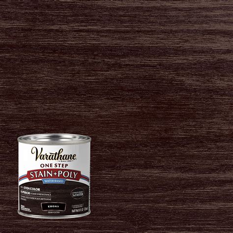 Ebony Varathane Stain Polyurethane Semi Gloss 384359 Half Pint