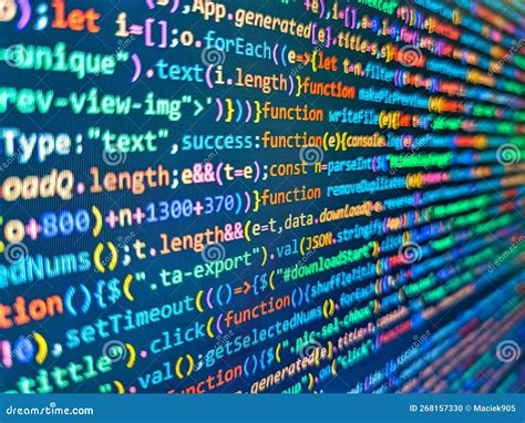 Abstract Computer Script About Big Data And Blockchain Database Coding Programming Hacking
