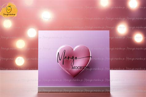 Pink Heart Card Graphic By Mangomockup · Creative Fabrica