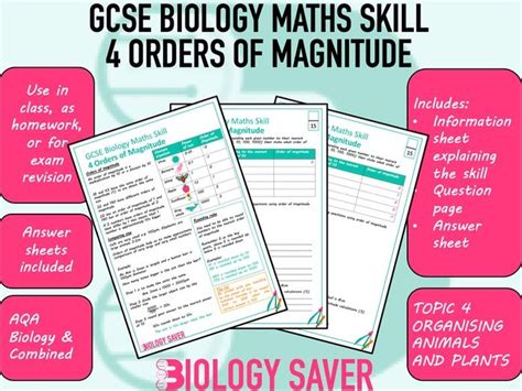 Gcse Biology Maths Skill 4 Orders Of Magnitude Teaching Resources