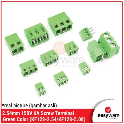 Jual Screw Terminal Block Kf128 254mm 2p 3p 4p 6p Terminal Blok Kf128