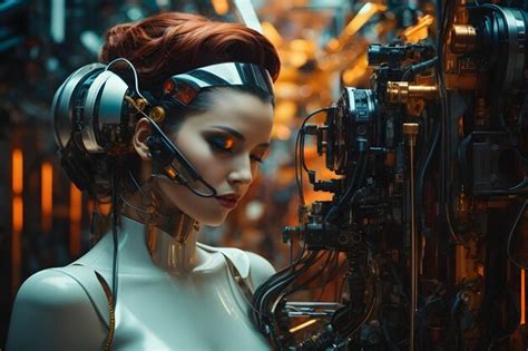 Premium Photo Robotic Wallpaper Futuristic Robot Background