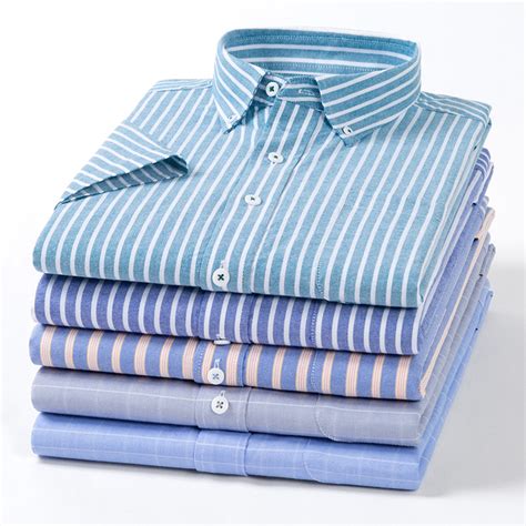 Áo Sơ Mi Nam Tay Ngắn 100 Cotton Họa Tiết Sọc Dọc Shopee Việt Nam
