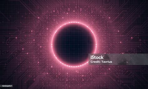 디지털 전기 회로 서클 배경입니다 짙은 파란색 배경에 있는 이미지 전기 회로입니다 하이테크 회로 기판 연결 시스템 개념입니다 회로 기판 및 Cpu 루프 배경에서 이동하는