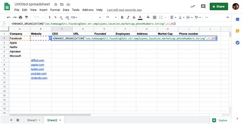 How To Enrich Data In A Google Sheets Spreadsheet With Diffbot Diffblog