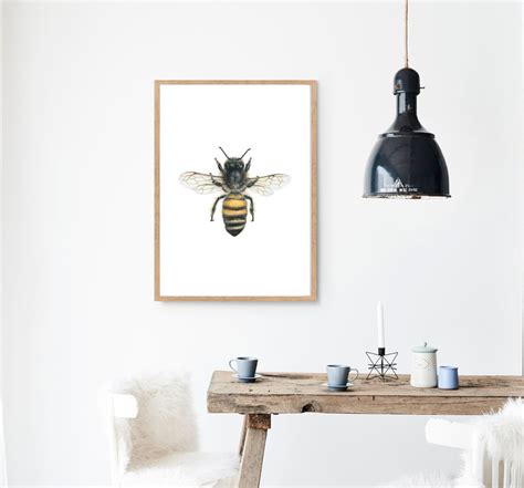 Honey Bee Wall Art Print Bee Wall Art Bee Print Honey Bee Etsy
