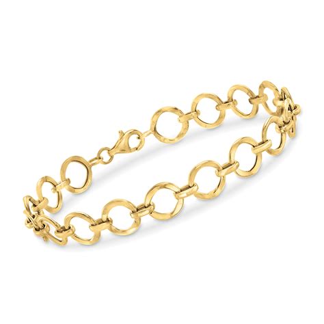 Ross Simons 14kt Yellow Gold Circle Link Bracelet