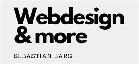 Webdesign And More Sebastian Barg