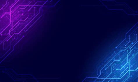 Circuit Board Technology Background Purple And Blue Light Banner