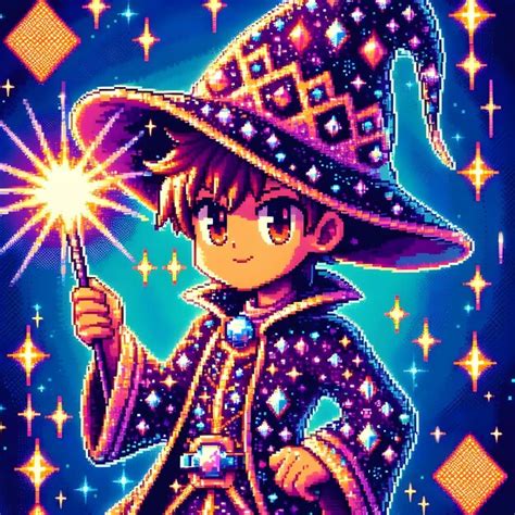 Pixelated Wizard Premium Ai Generated Image