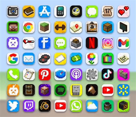 Minecraft App Icons Free Aesthetic App Icons For Ios 14 And Android ⛏📲