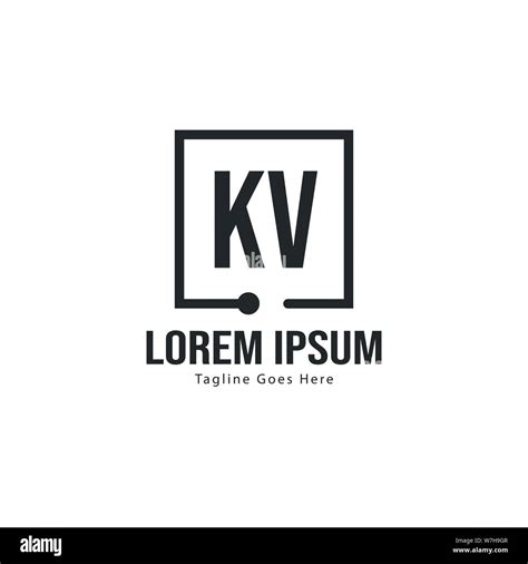 Initial Kv Logo Template With Modern Frame Minimalist Kv Letter Logo